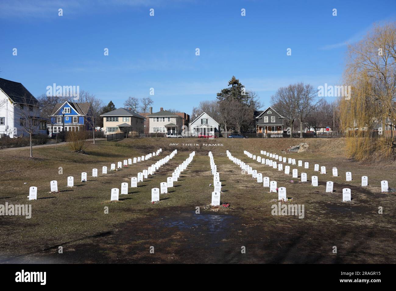 The Say Their Names cemetery near 37th Street and Chicago Ave, Friday ...