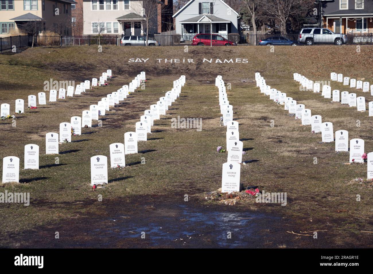 The Say Their Names cemetery near 37th Street and Chicago Ave, Friday ...