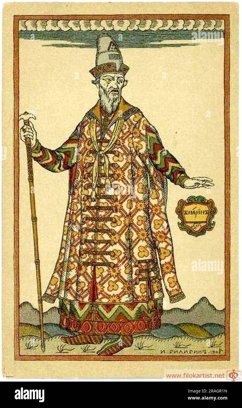 Boyar. Costume design for the opera "Boris Godunov" by Modest ...