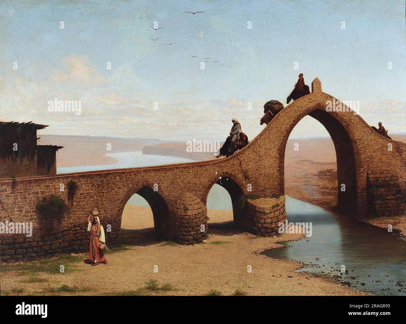 Landscape with Bridge Stock Photo - Alamy