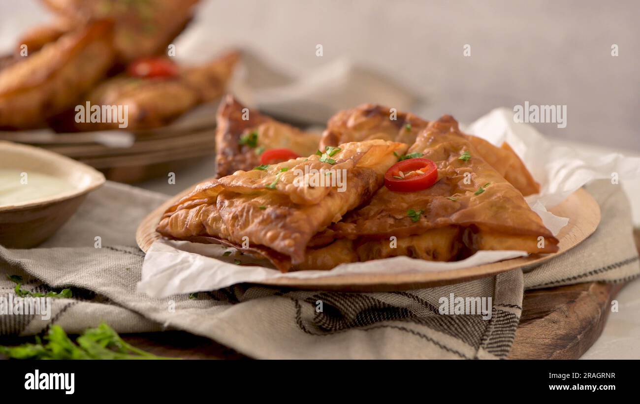 Indian samosas - fried or baked pastry with savoury filling, popular ...