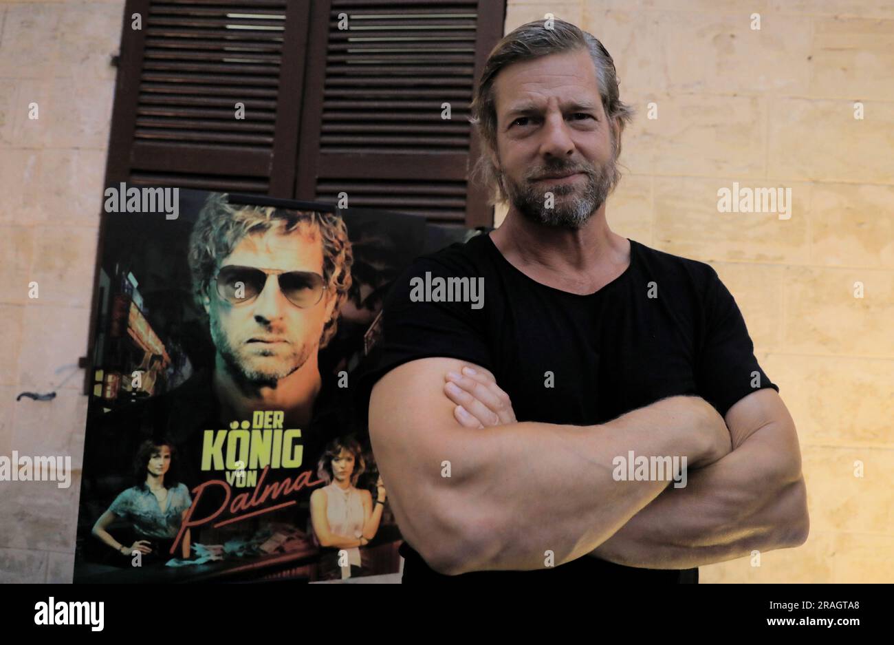 Palma, Spain. 03rd July, 2023. Actor Henning Baum celebrates at the ...