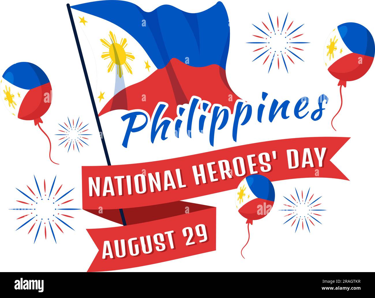 Happy Philippines National Heroes Day Vector Illustration with Waving ...