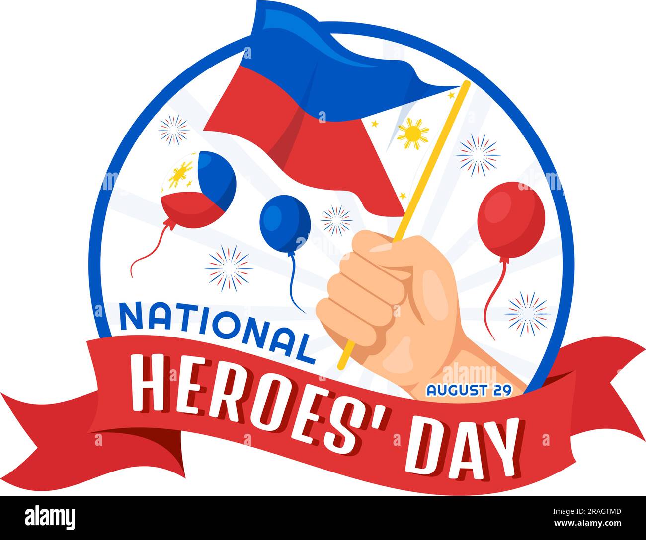 Happy Philippines National Heroes Day Vector Illustration with Waving ...