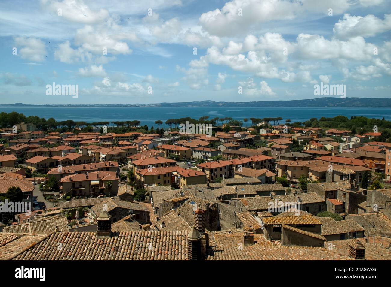 Panoramic view of Bolsena. Lake Bolsena. Italy. Old Italian Town Stock ...