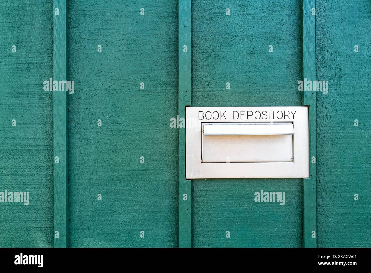 The book depository built into the exterior wall of a small town ...