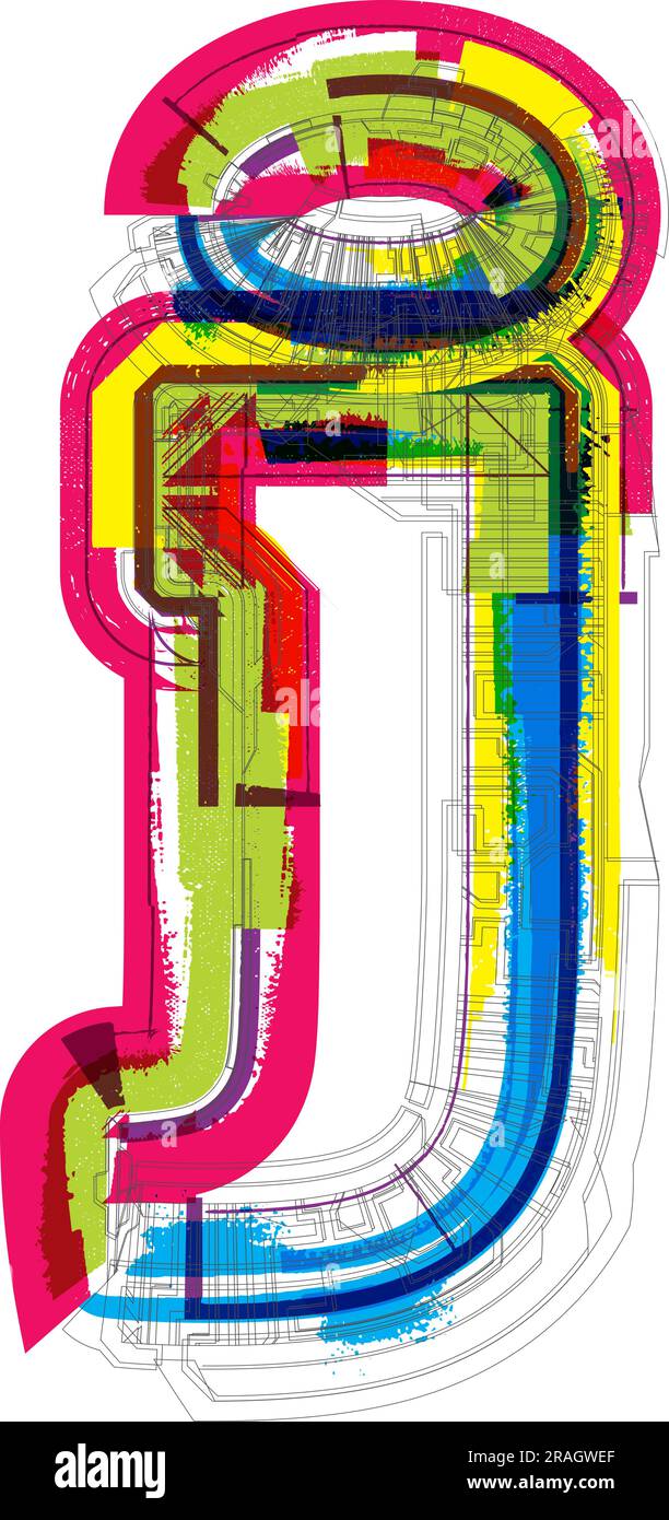 art sketched fonts, lowercase symbols, vector illustration letter j Stock Vector Image & Art - Alamy