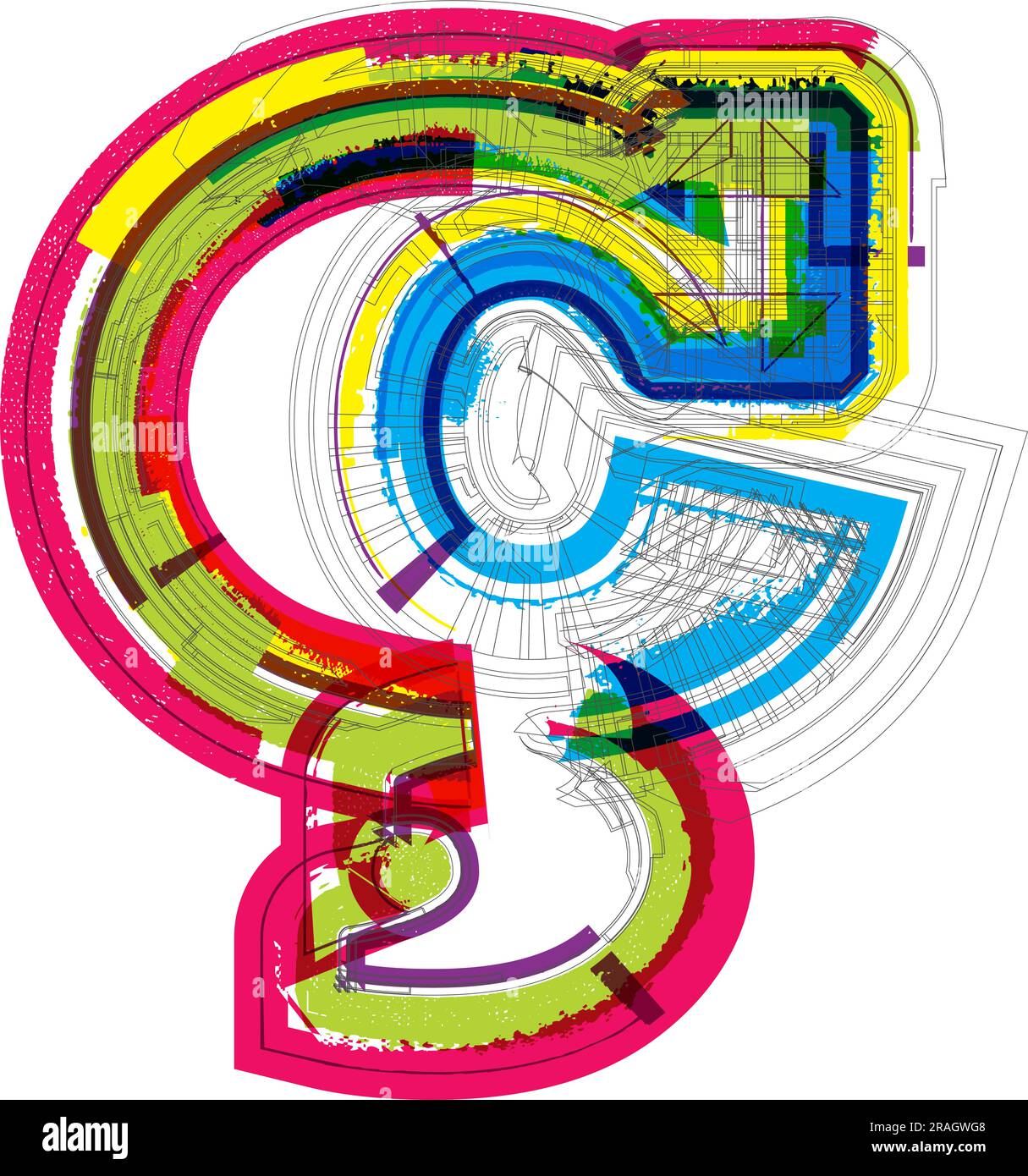 art sketched symbols fonts, vector illustration Stock Vector Image ...