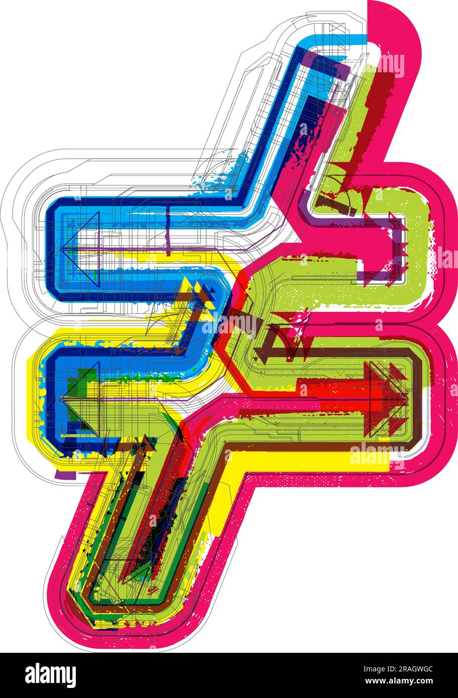 art sketched symbols fonts, vector illustration Stock Vector Image ...