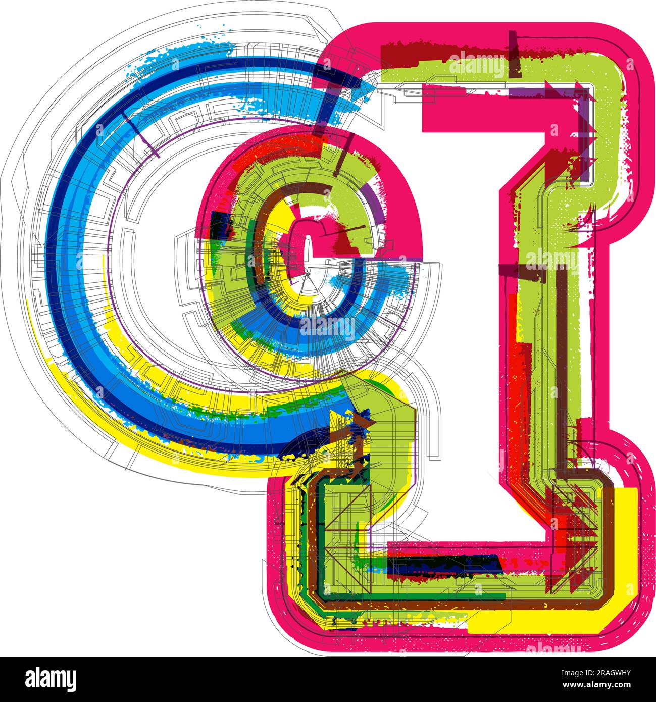 art sketched fonts, lowercase symbols, vector illustration letter q Stock Vector Image & Art - Alamy