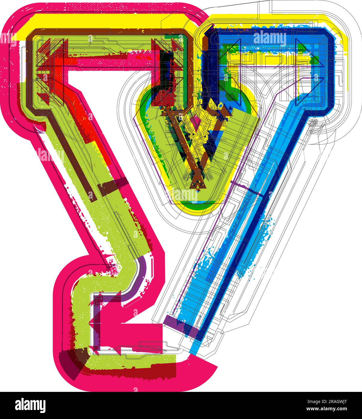 art sketched fonts, lowercase symbols, vector illustration letter y Stock Vector Image & Art - Alamy