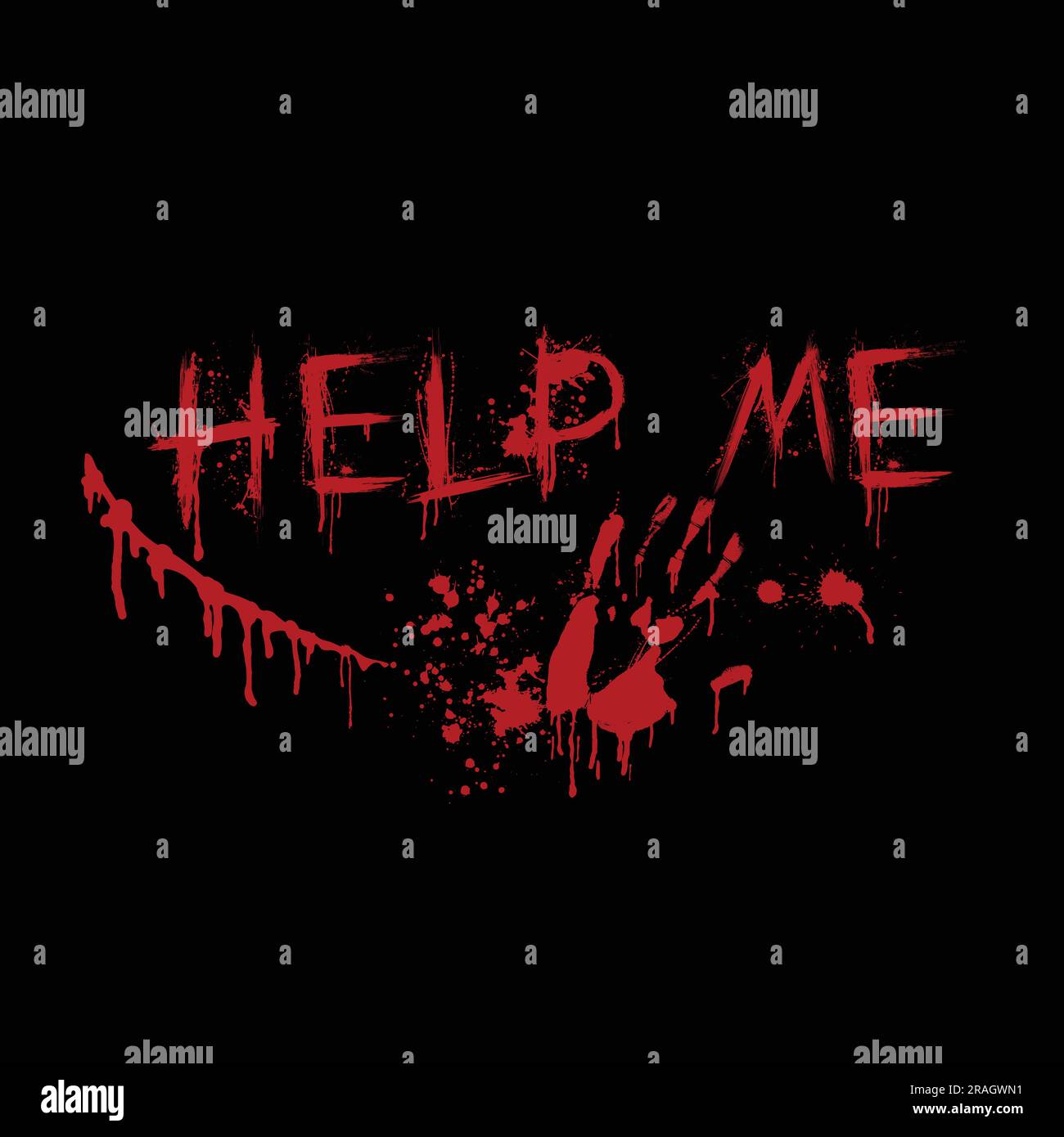 Blood splash help me English letters background Stock Vector Image ...