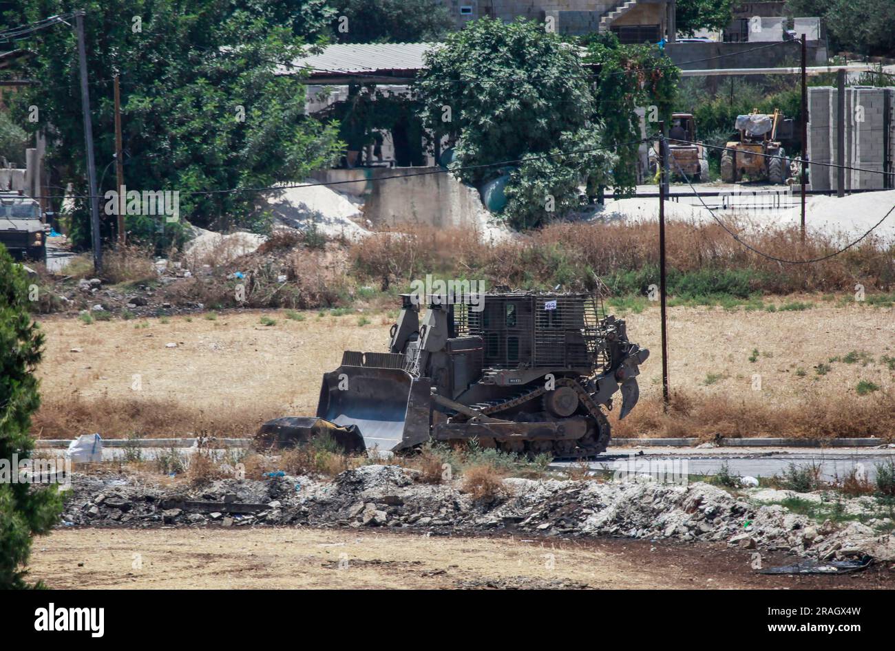 Jenin, Palestine. 03rd July, 2023. An Israeli military bulldozer ...