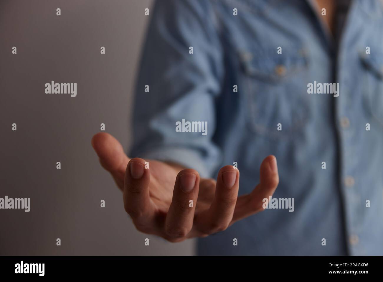 Man Hand Palm Up and Hold Transparent Sphere Shape Pose. Mockup ...