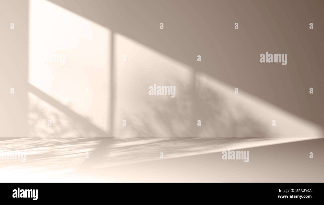 Monotone background wall with palm tree leaf shadows. 3d rendering ...