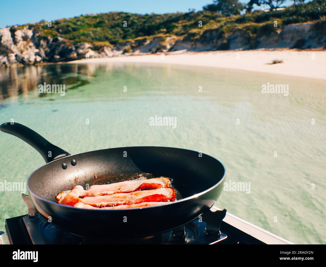 Breakfast in Geordie Bay, Rottnest Island Western Australia Stock Photo ...