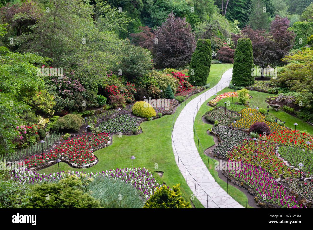 Landscaped Flower Beds with Late Spring and Summer Blooms in Butchart ...