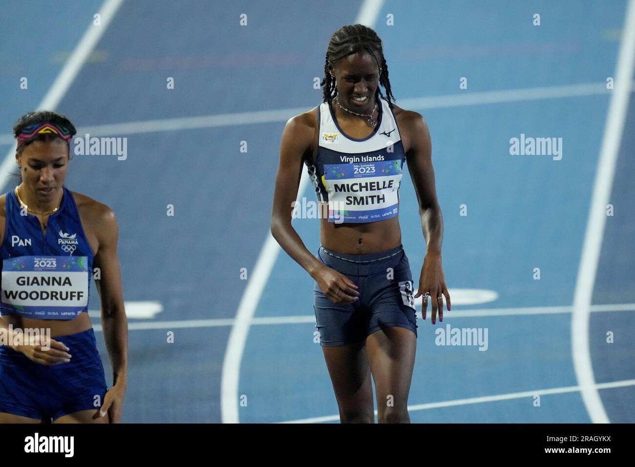 US Virgin Islands' Michelle Smith finishes her competition during the ...