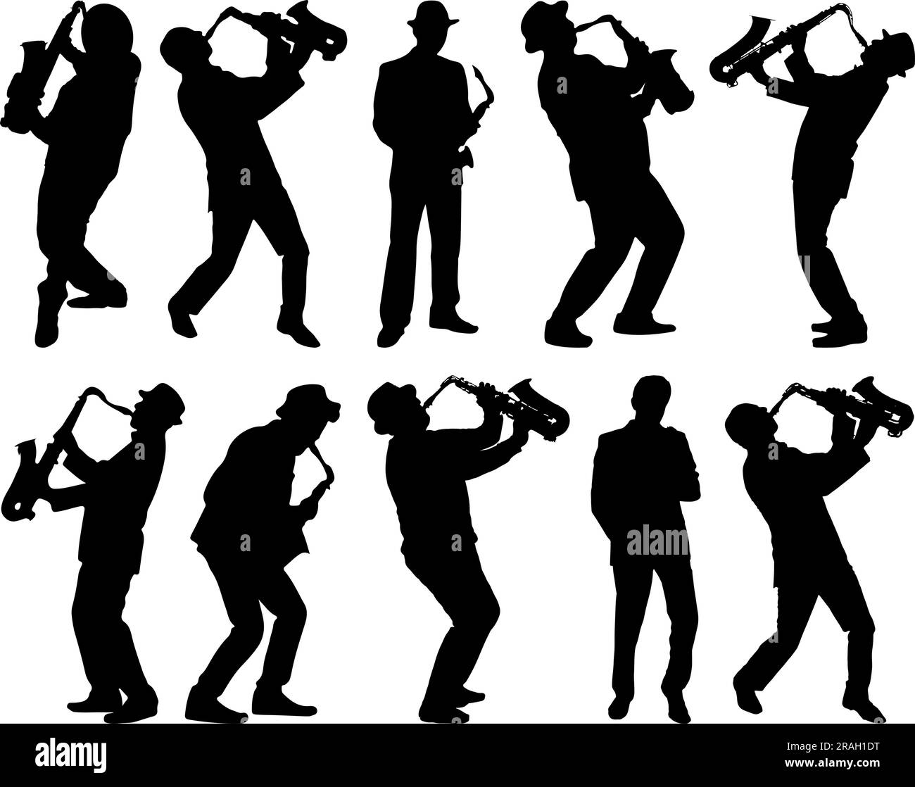 Players silhouette set Black and White Stock Photos & Images - Alamy