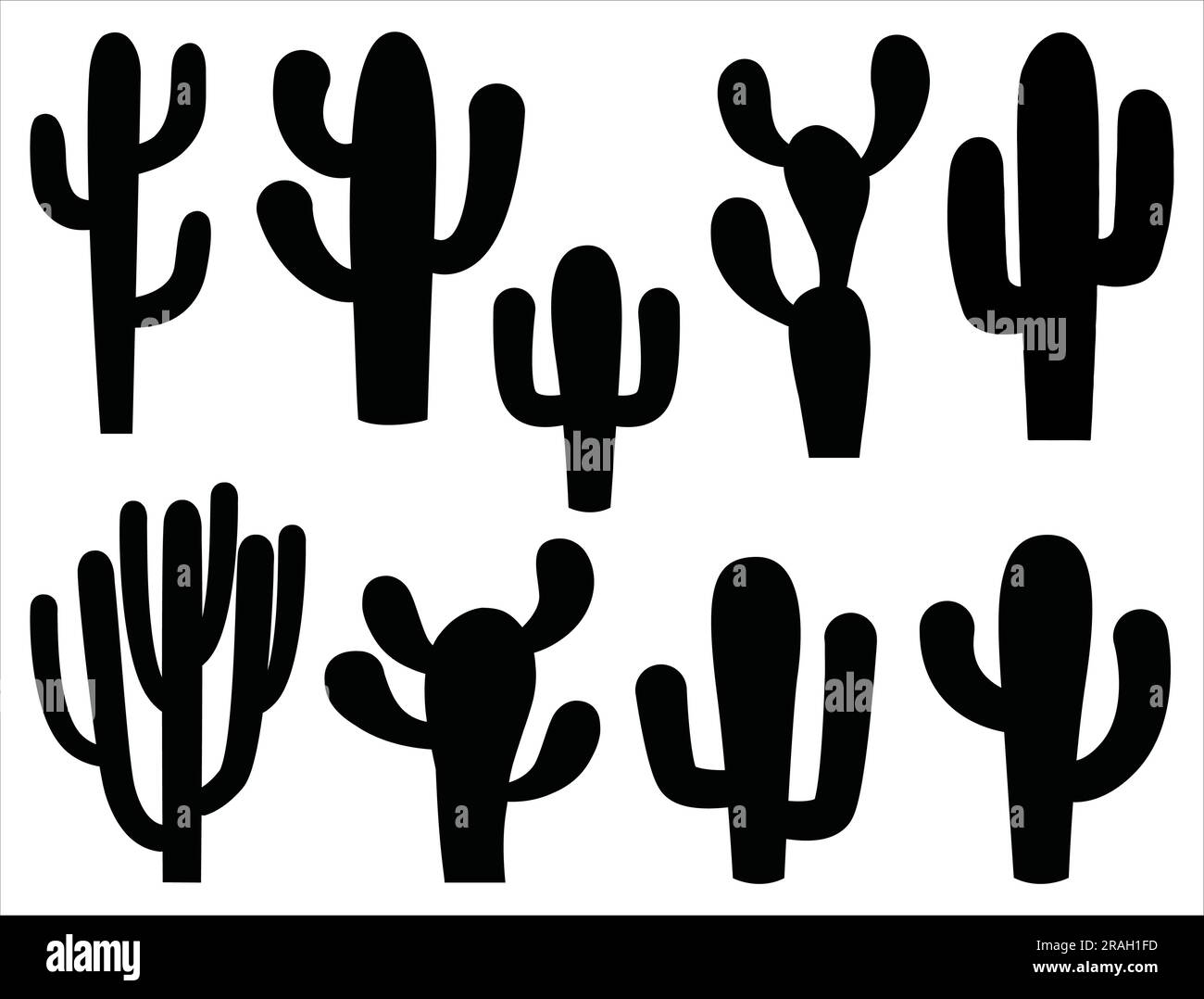 Set of Cactus Silhouette Stock Vector Image & Art - Alamy
