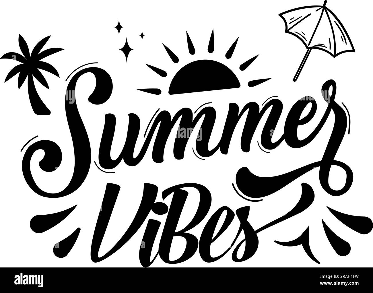 Summer beach poster sun Black and White Stock Photos & Images - Alamy