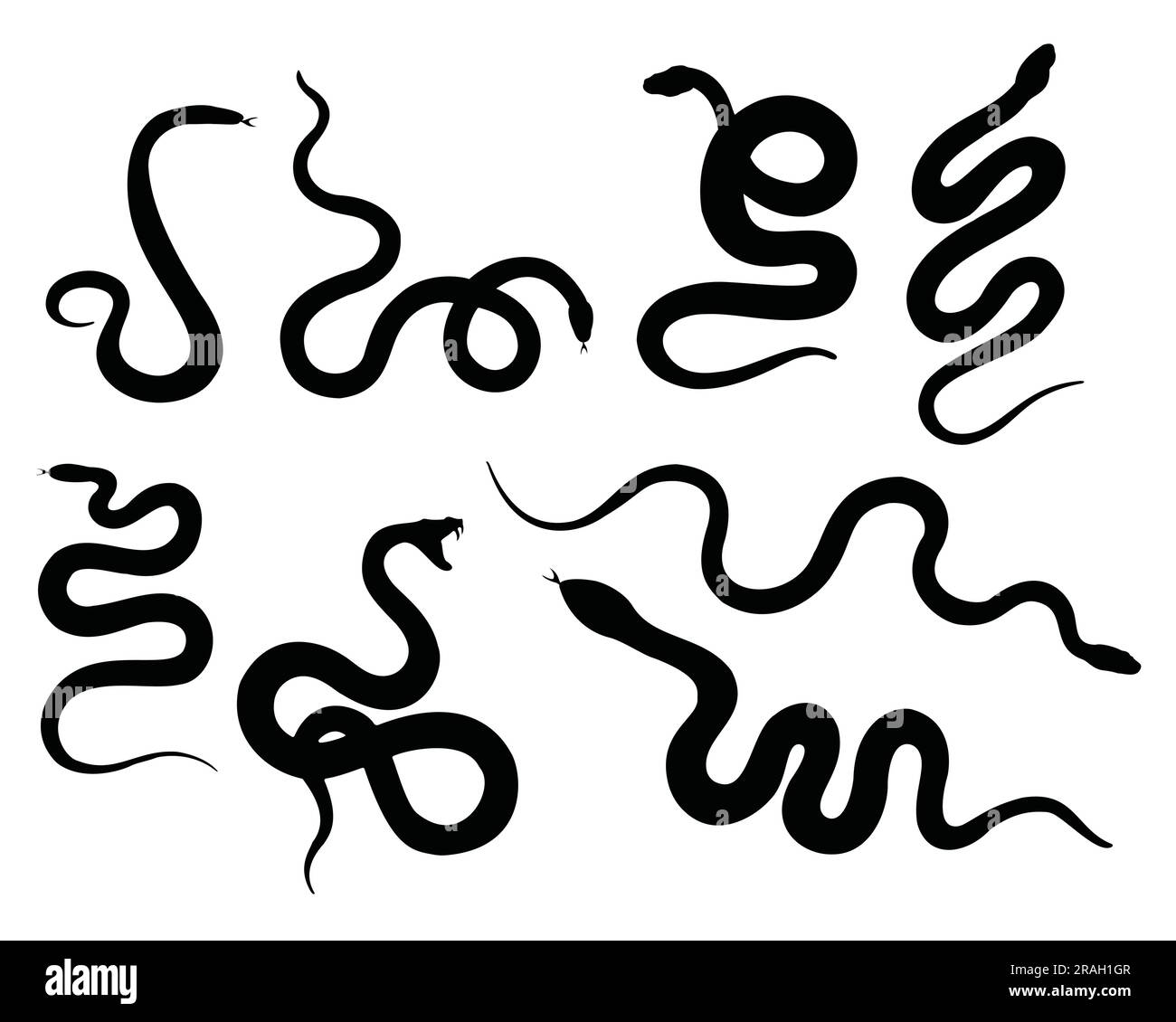 Set of Snake Silhouette Stock Vector Image & Art - Alamy