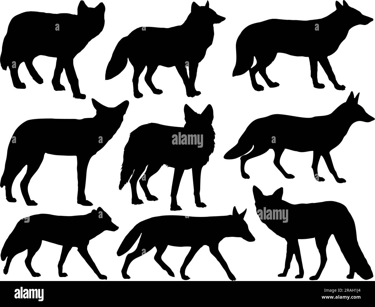Fox wild animal silhouette Stock Vector Images - Alamy