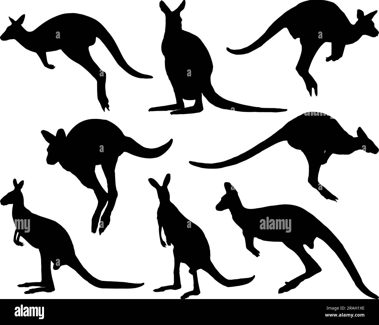 Set of Wallaby Silhouette Stock Vector Image & Art - Alamy