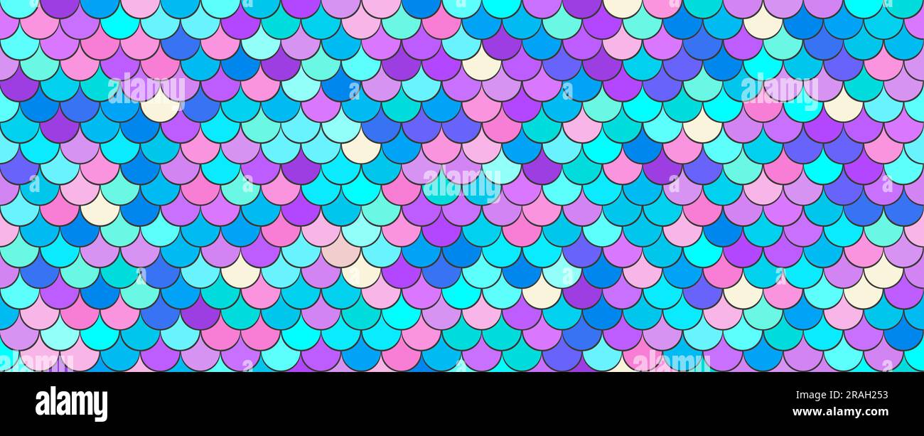 Mermaid scale pattern. Rainbow fish seamless background. Dragon tail ...