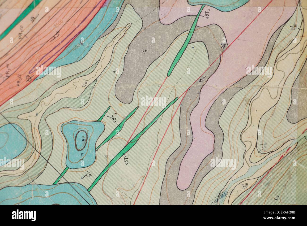 geological map for training as background close-up Stock Photo - Alamy