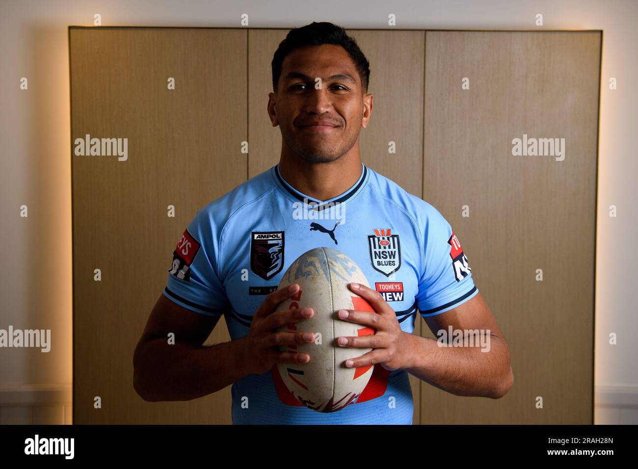 Sydney, Australia. 04th July, 2023. Jacob Saifiti poses for photographs ...