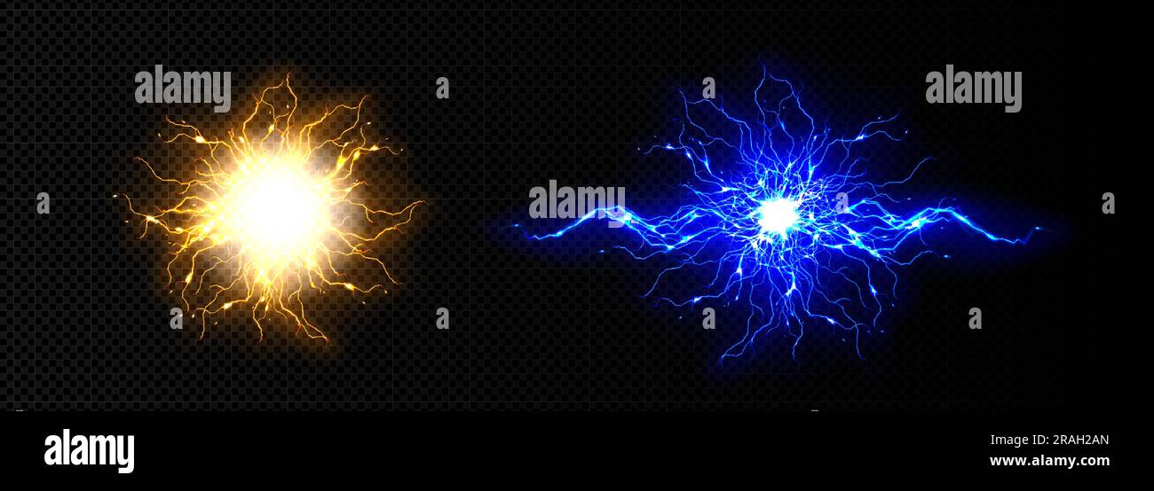 Realistic set of lightning bolts isolated on transparent background ...