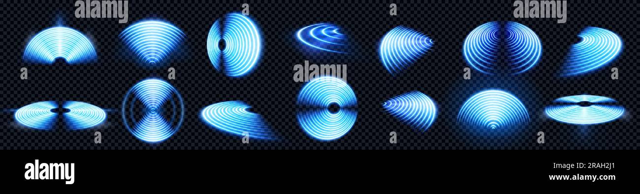 Blue 3d wifi signal symbol with neon light effect on transparent ...