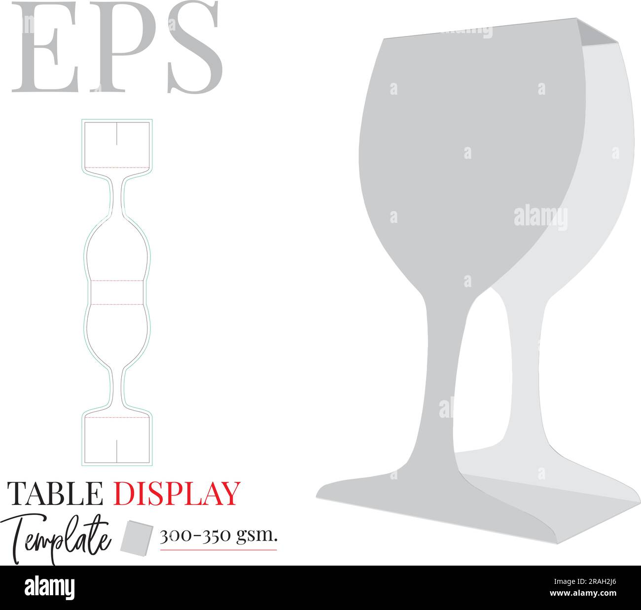 Glass Table Tent, Flyer in a shape of a glass of wine, vector, die cut ...