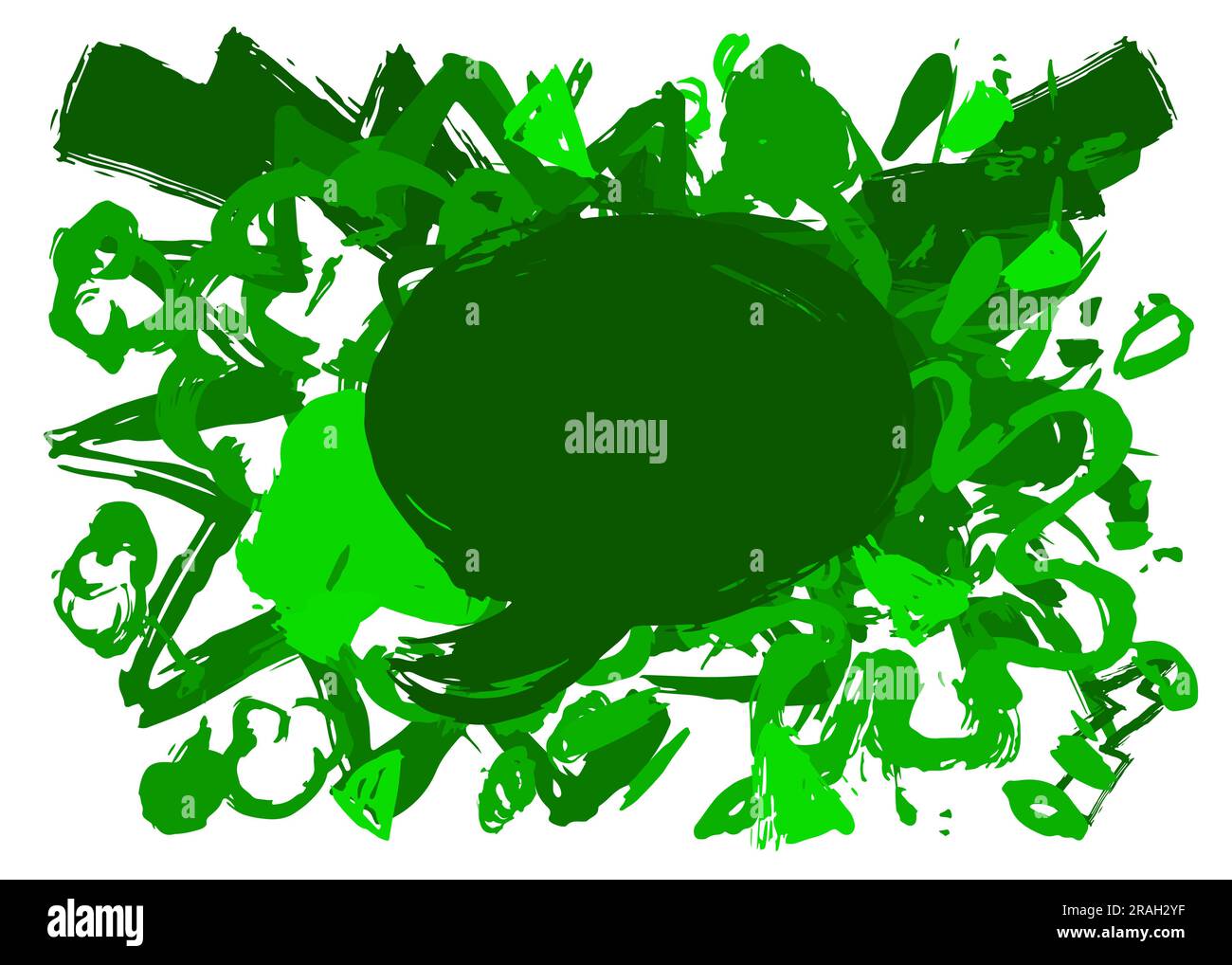 Green Speech Bubble Graffiti isolated on white Background. Abstract ...