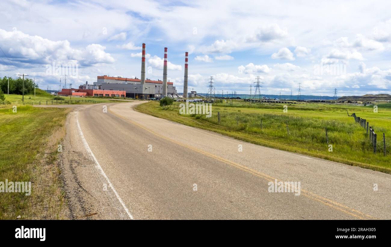 Transalta Sundance Generating power Station in rural landscape in ...