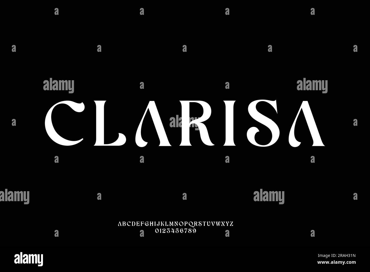 Elegant luxury curved typeface display font vector. Beautiful ...