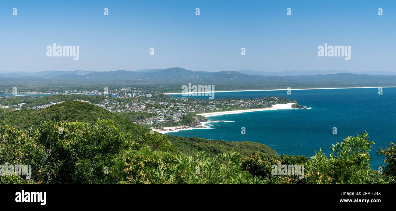 Picturesque views of Forster coastline as seen from Cape Hawke lookout ...