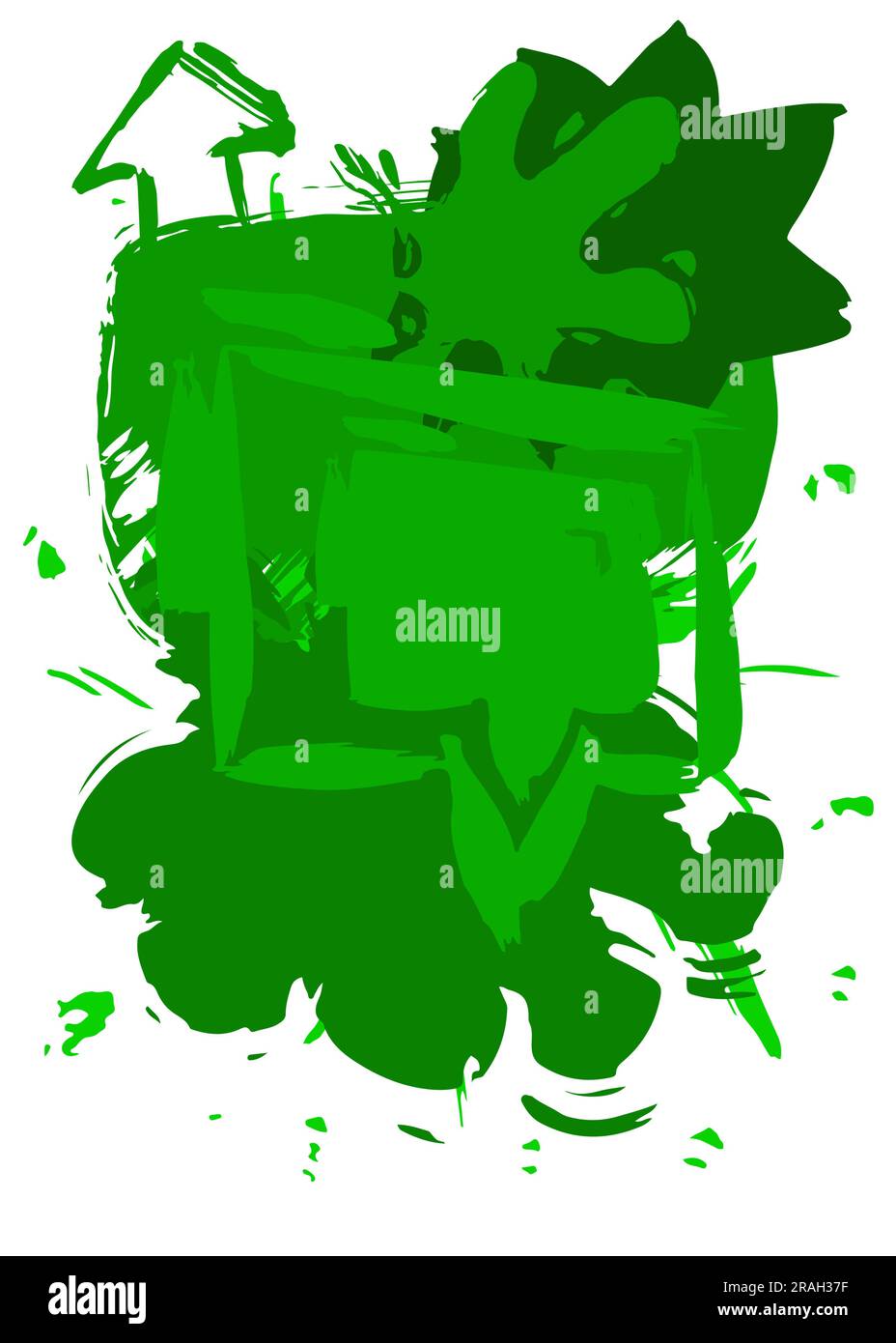 Green Speech Bubble Graffiti isolated on white Background. Abstract ...