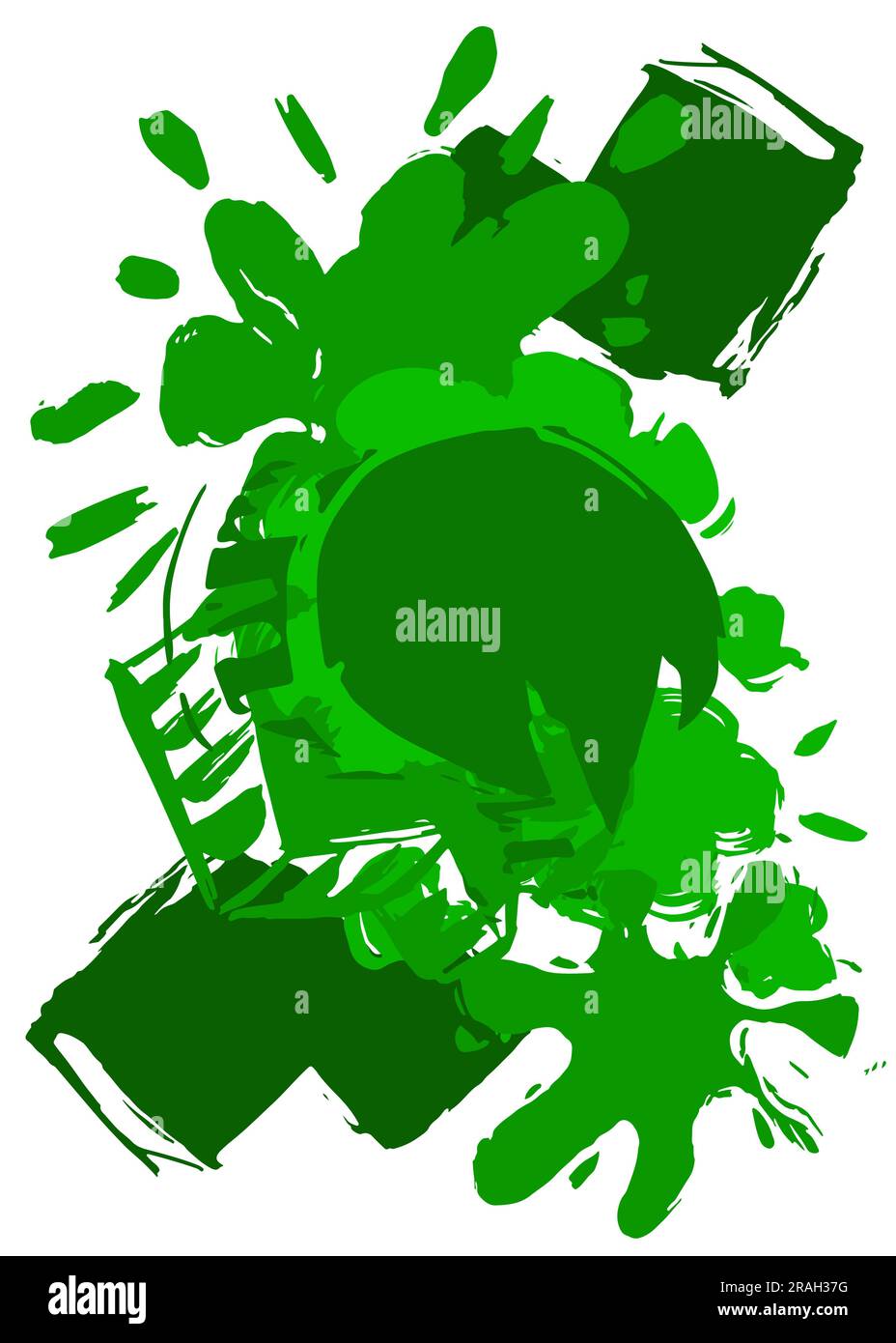 Green Speech Bubble Graffiti isolated on white Background. Abstract ...