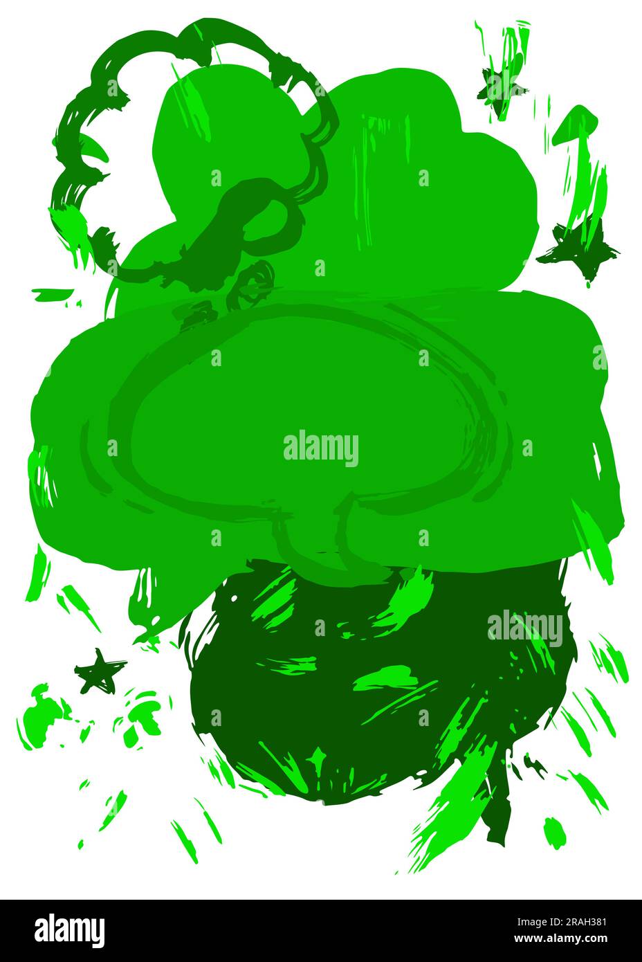 Green Speech Bubble Graffiti isolated on white Background. Abstract ...