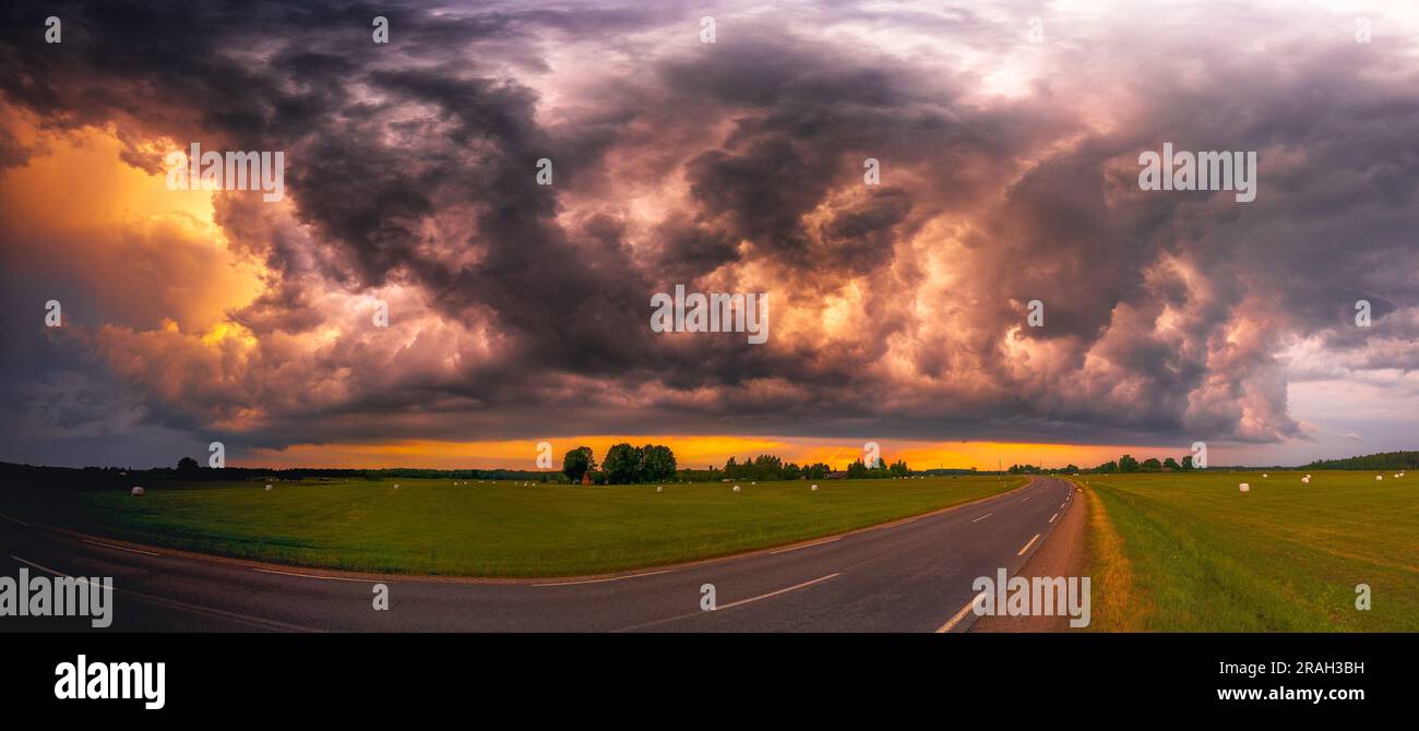 Angry supercell storm influenced by Climate change. Dangerous storm ...