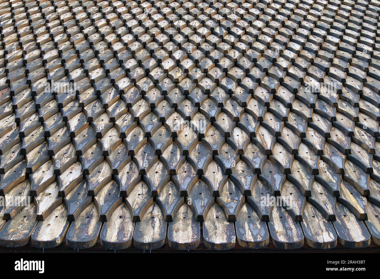 worn-out wood shingles on a church roof, Finland Stock Photo - Alamy