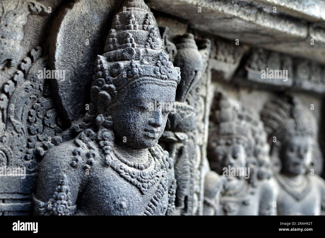 Candi Prembanan temple relief stone about hindu religion Stock Photo ...
