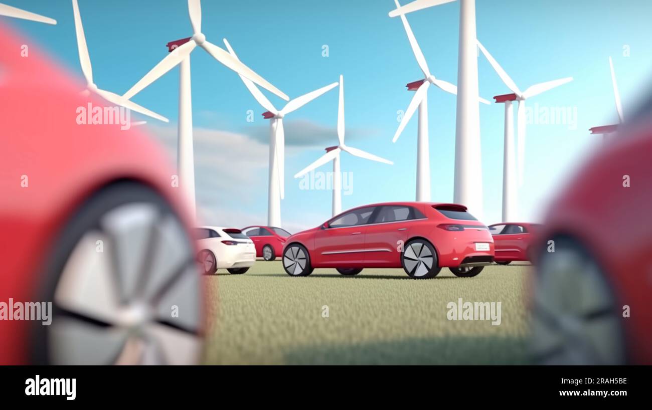 Electric vehicles and wind farms. The concept of environmentally ...