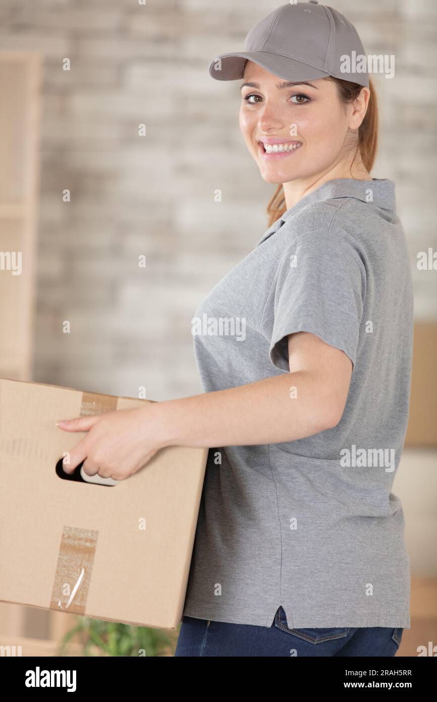 delivery relocation and unpacking concept Stock Photo - Alamy