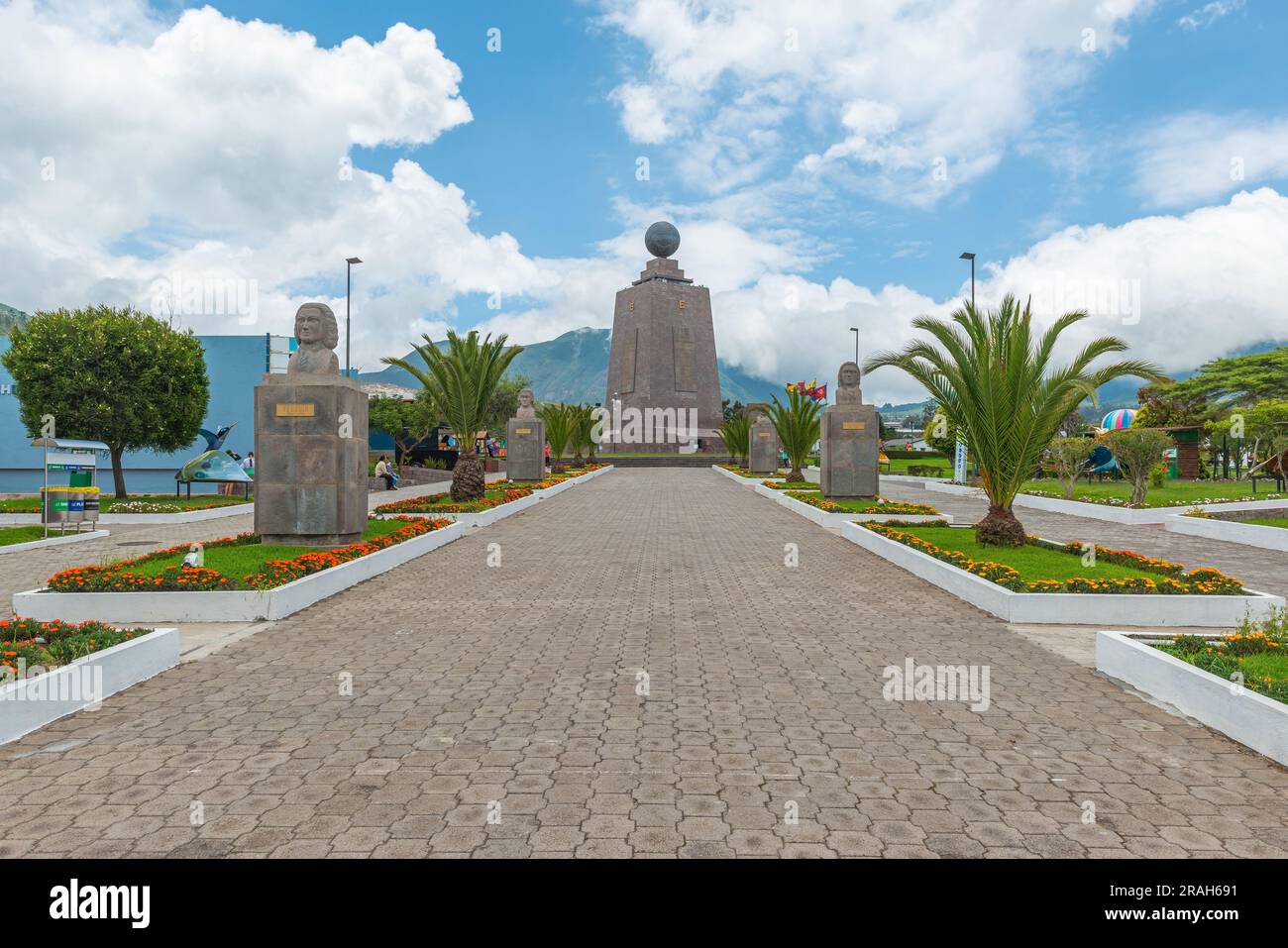 Equatorial line building monument in Mitad del Mundo (Middle of the ...