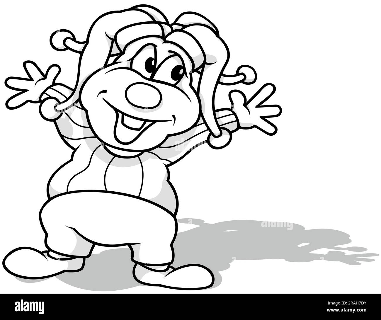 Drawing of a Circus Clown with Open Arms Stock Vector Image & Art - Alamy