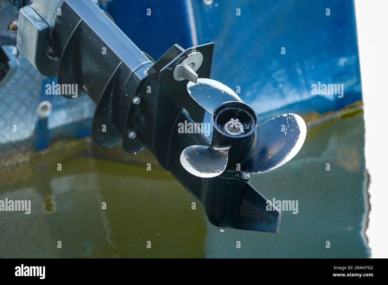 Three blade propeller. Outboard boat propeller. Boat's propeller ...