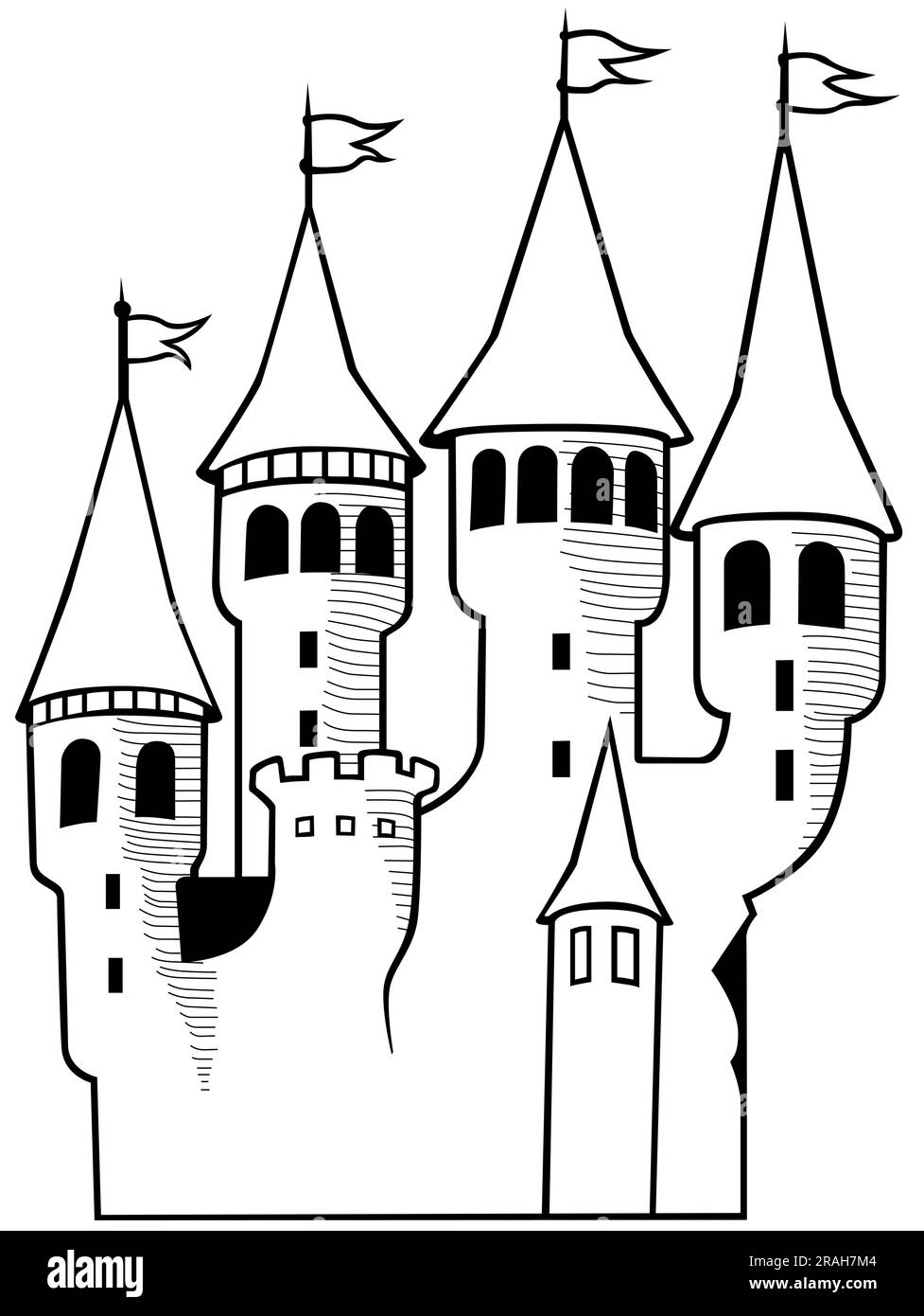 Drawing of a Fairy-tale Castle Stock Vector Image & Art - Alamy